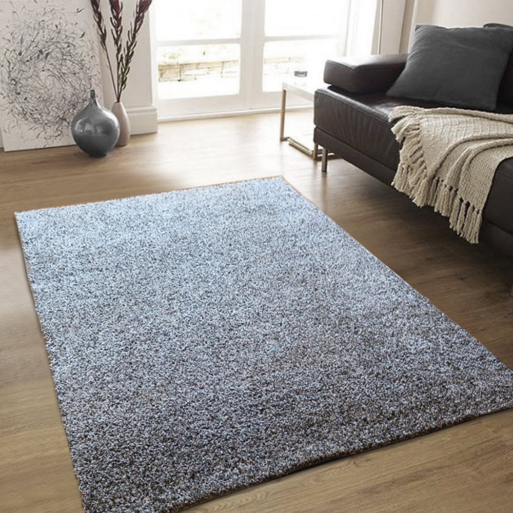 Cosy Plush Soft Shaggy Rug (Grey/Black/Cream, 120 x 170cm)