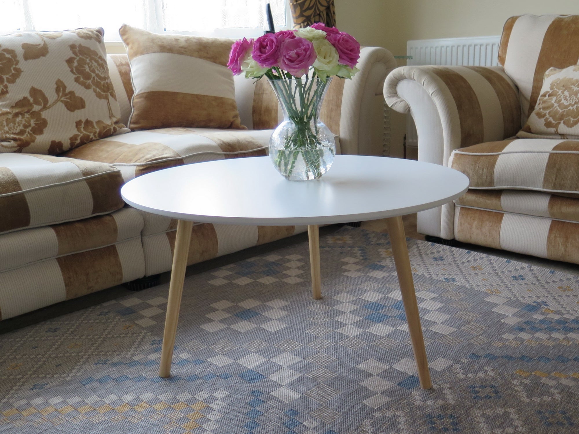 Avignon round coffee table (White, 80diax45cm)